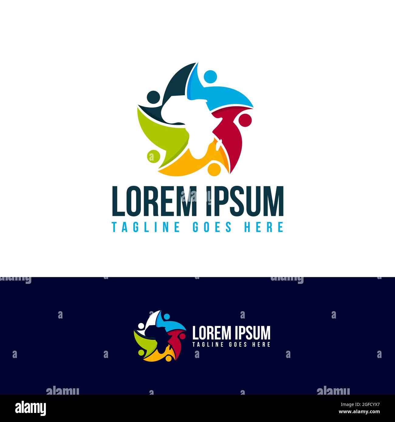 abstract 5 five people logo template vector design the concept of ...