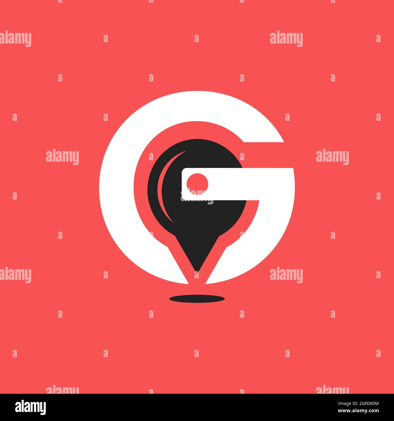 combination of letter G logo and geolocation vector concept element ...