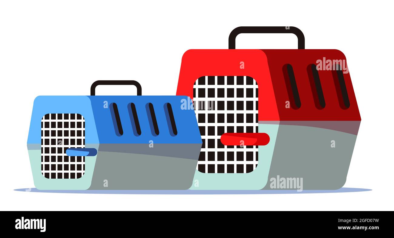 Empty pet carriers, cages flat vector illustration Stock Vector Image ...
