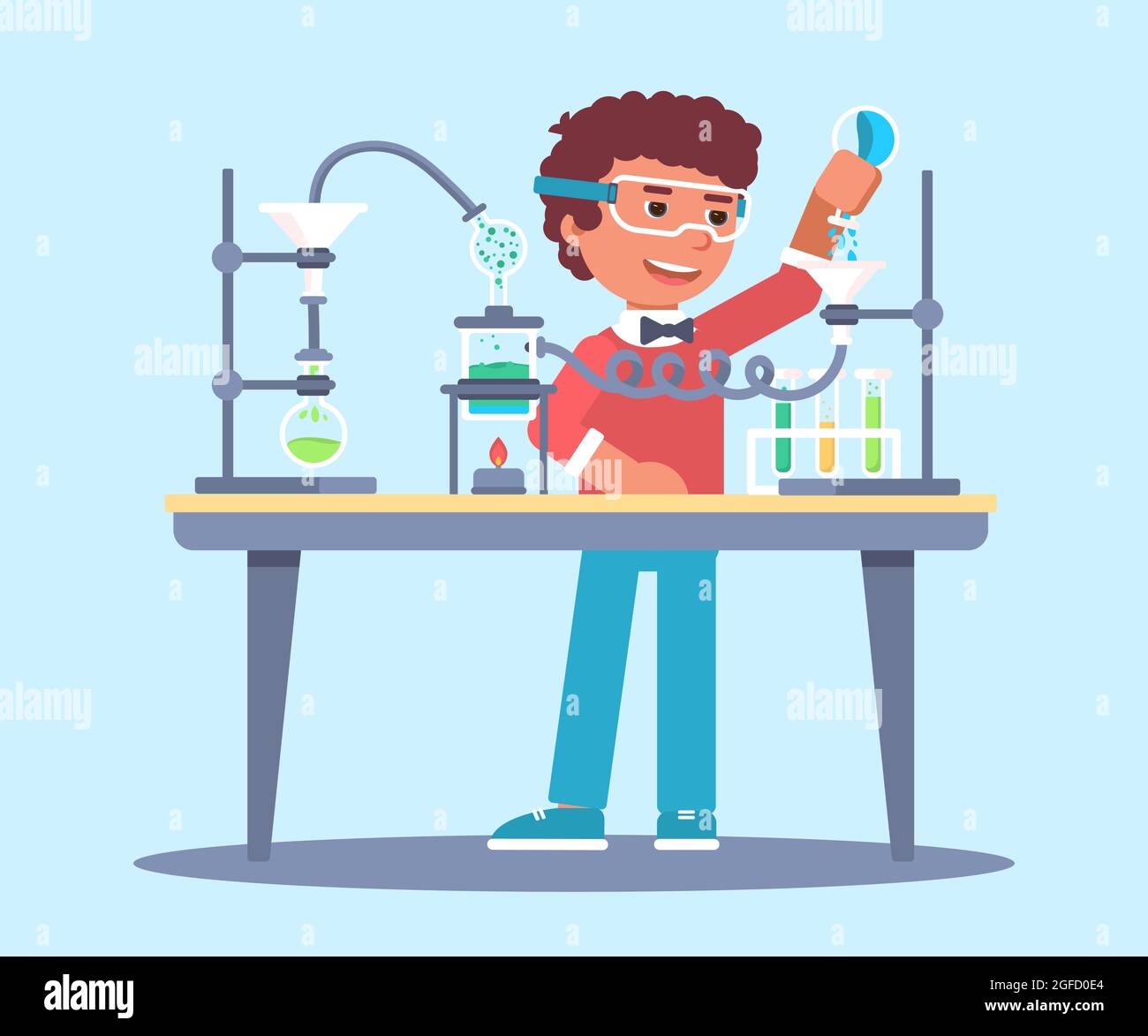 Student in laboratory flat vector illustration Stock Vector Image & Art ...
