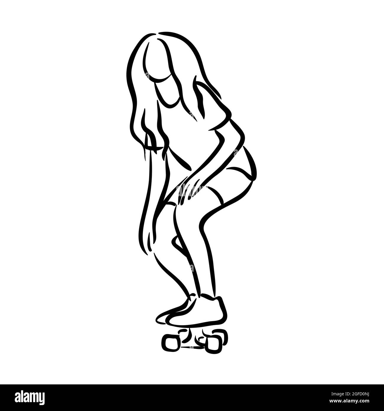 Line art fitness woman Cut Out Stock Images & Pictures - Alamy