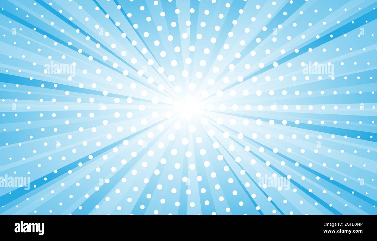 Abstract blue background with sun ray. Summer vector illustration for ...