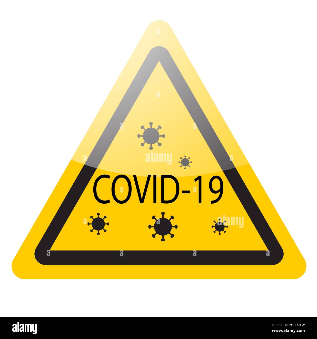 Warning sign of virus coronavirus covid-19. Vector icon illustration ...