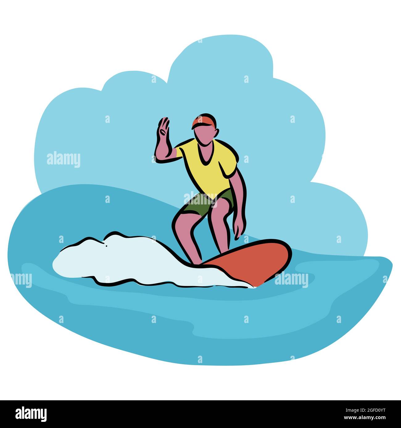 surfing man Illustration Stock Vector Image & Art - Alamy