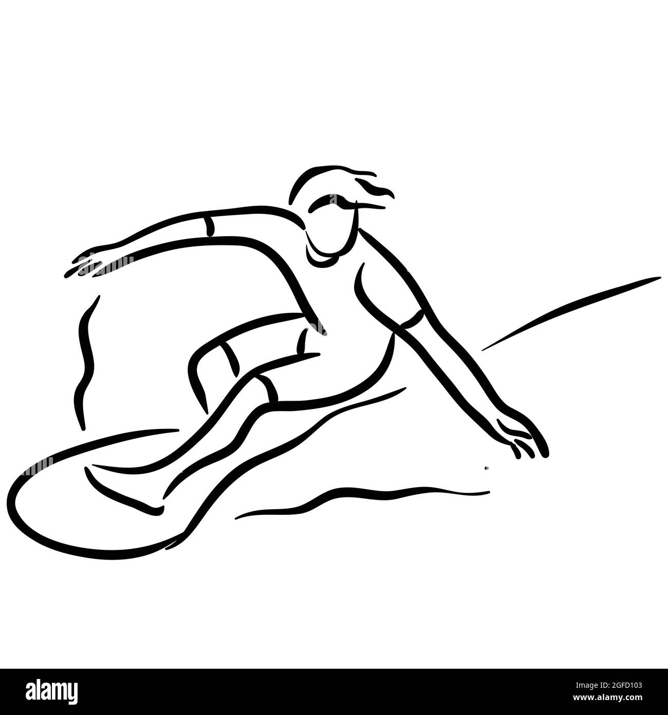 Young man surfing Line art Stock Vector Image & Art - Alamy