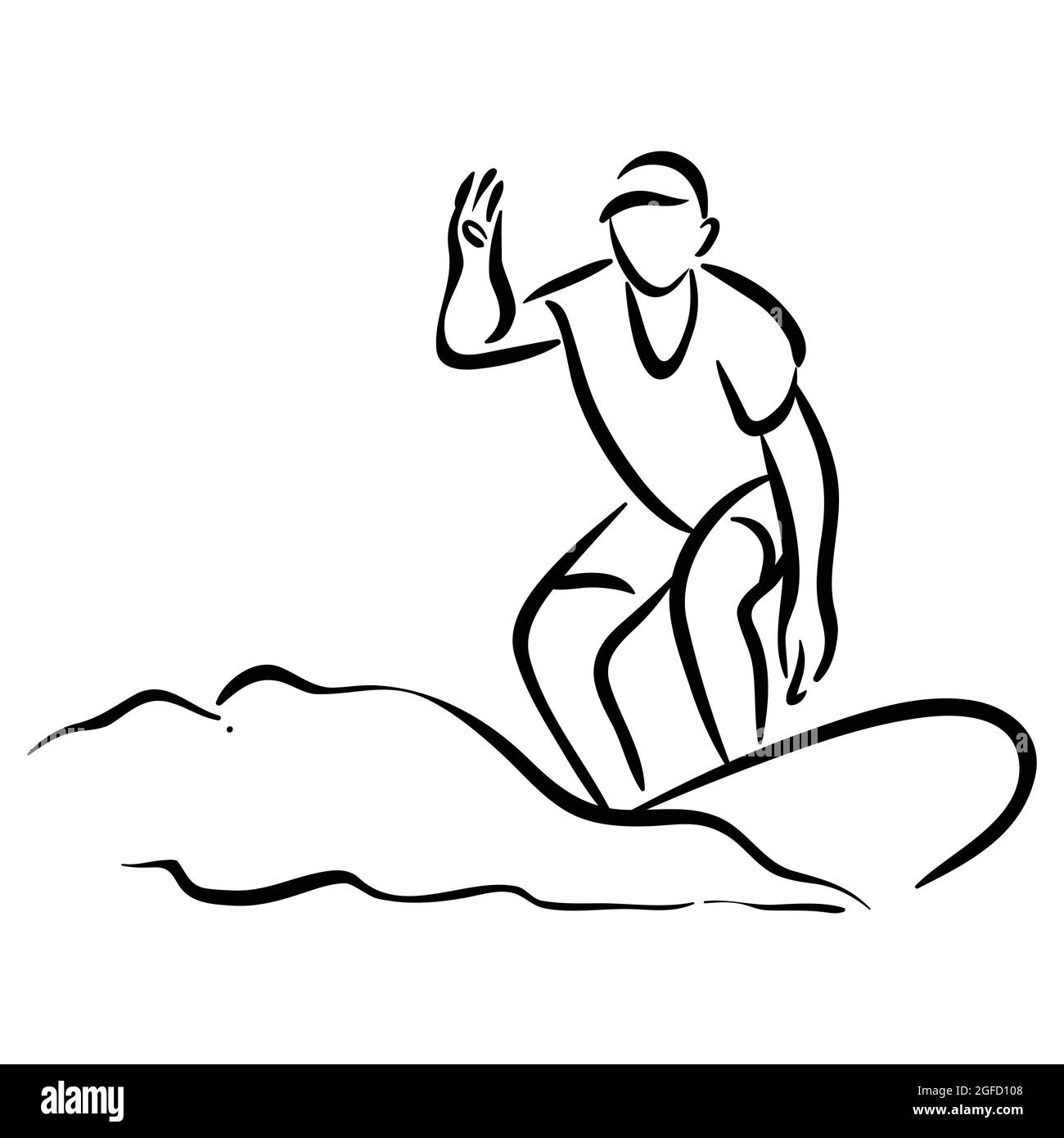 surfing man Line art Stock Vector Image & Art - Alamy