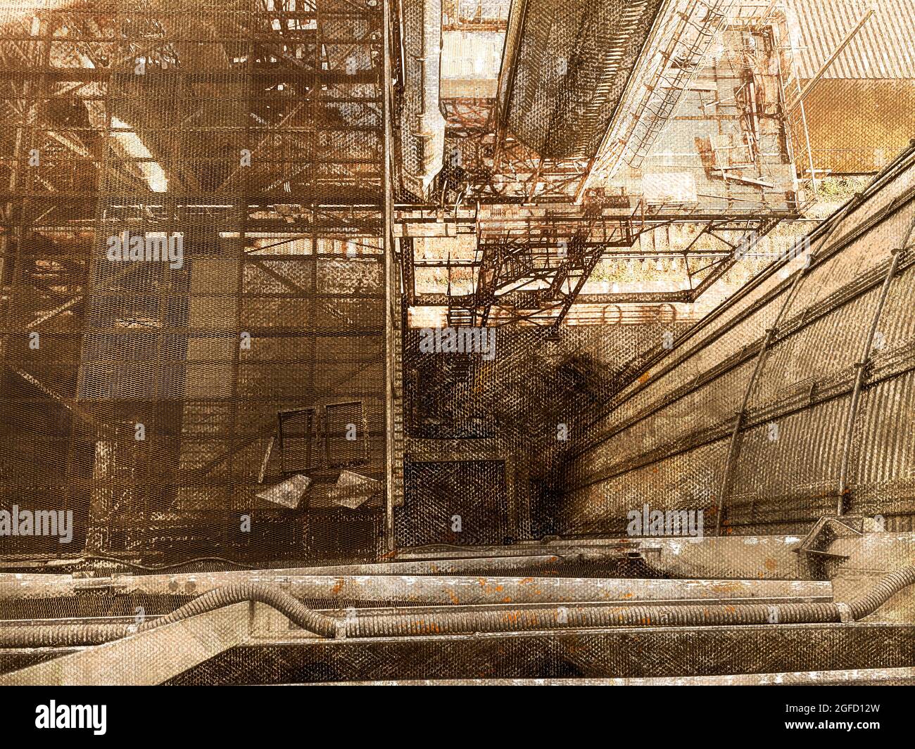 Aerial view of a modern grain terminal. Industrial complex for loading ...