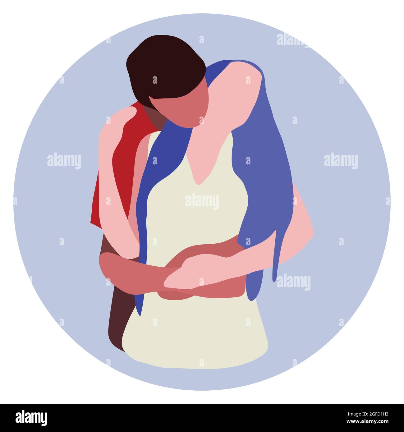 lovers kissing Illustration Stock Vector Image & Art - Alamy