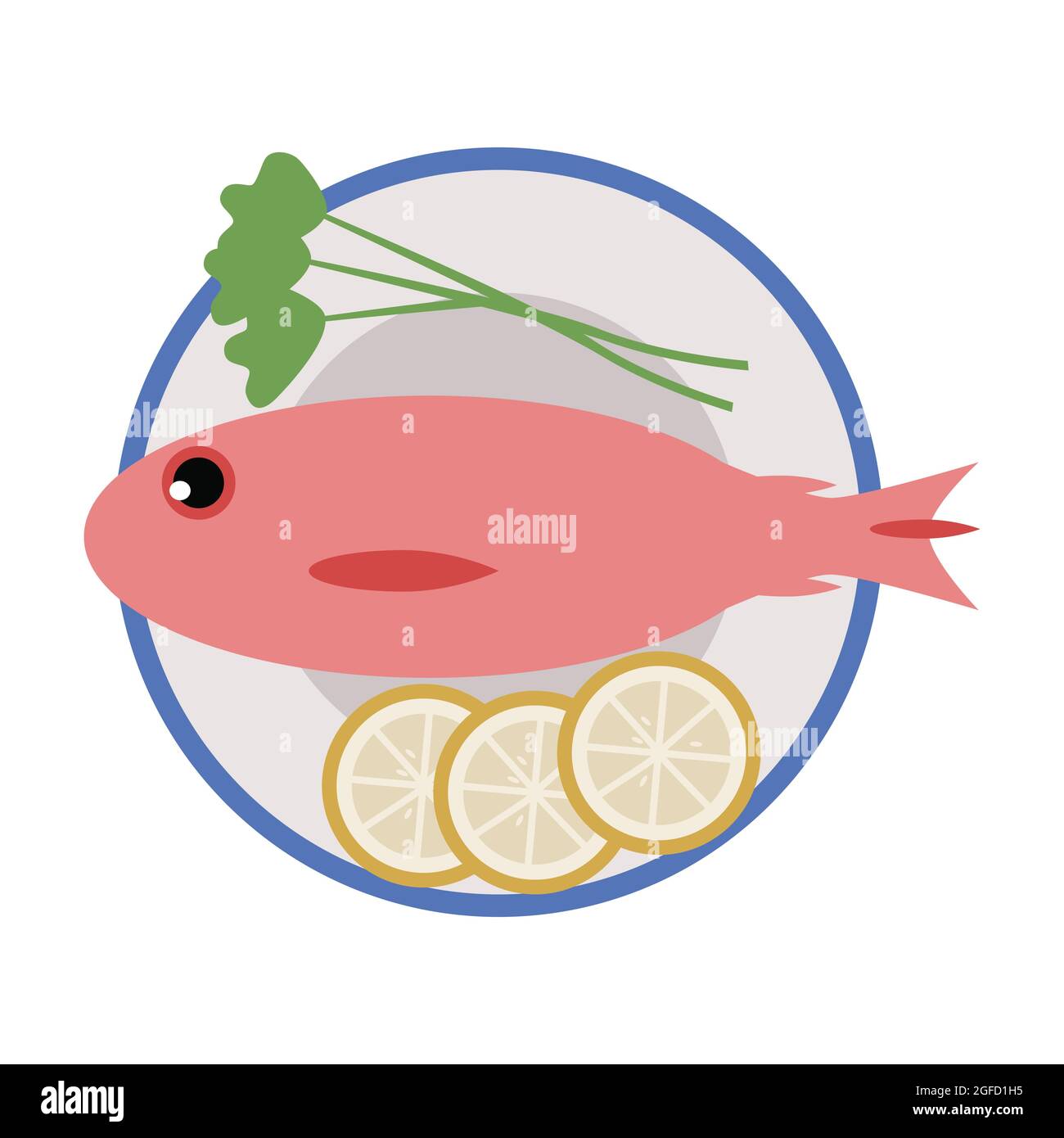 Fish On Plate Clipart