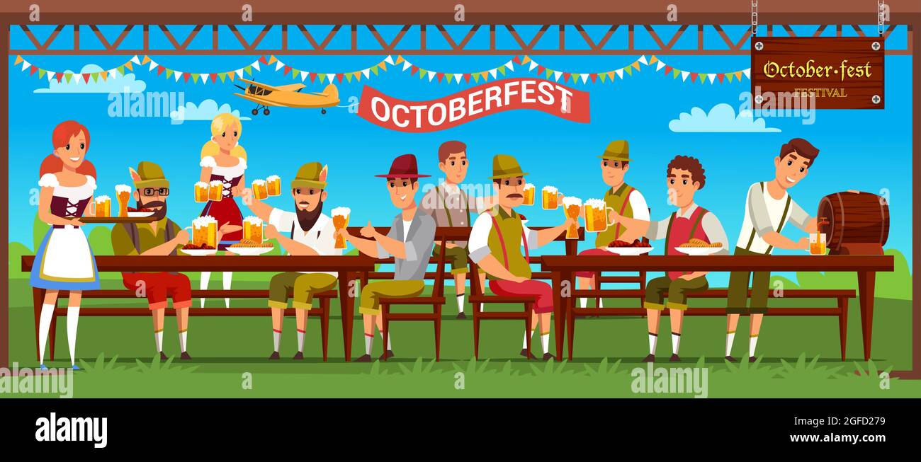 Octoberfest celebration flat vector illustration Stock Vector Image ...