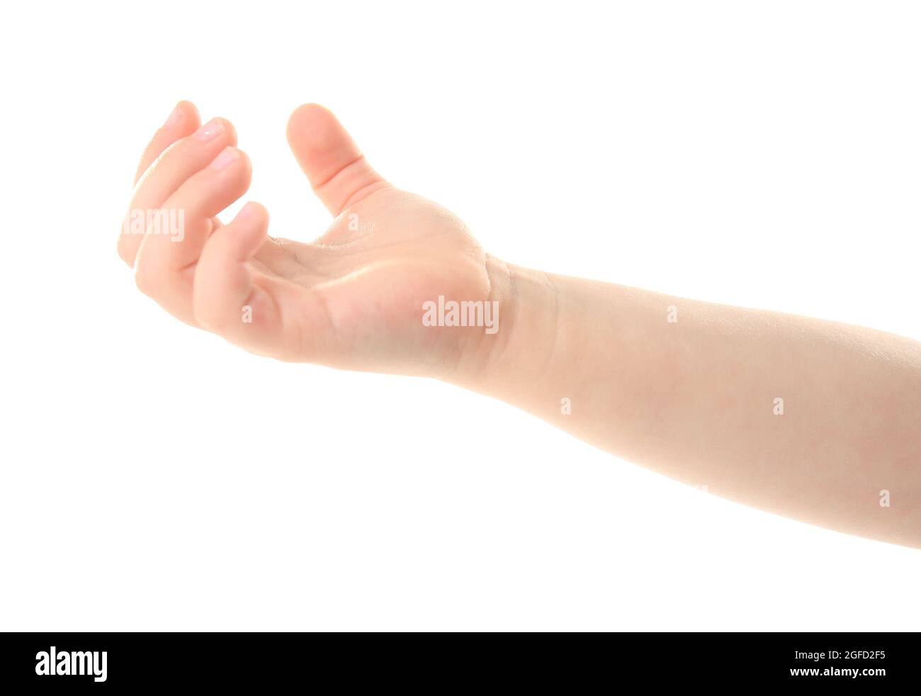 Child's hand gesturing, isolated on white Stock Photo - Alamy