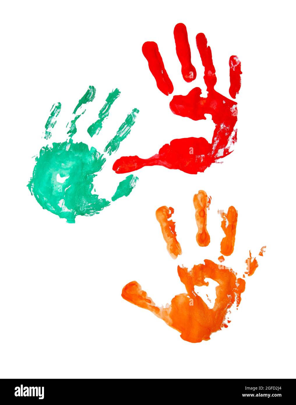 Color kids hands on white background Stock Photo - Alamy