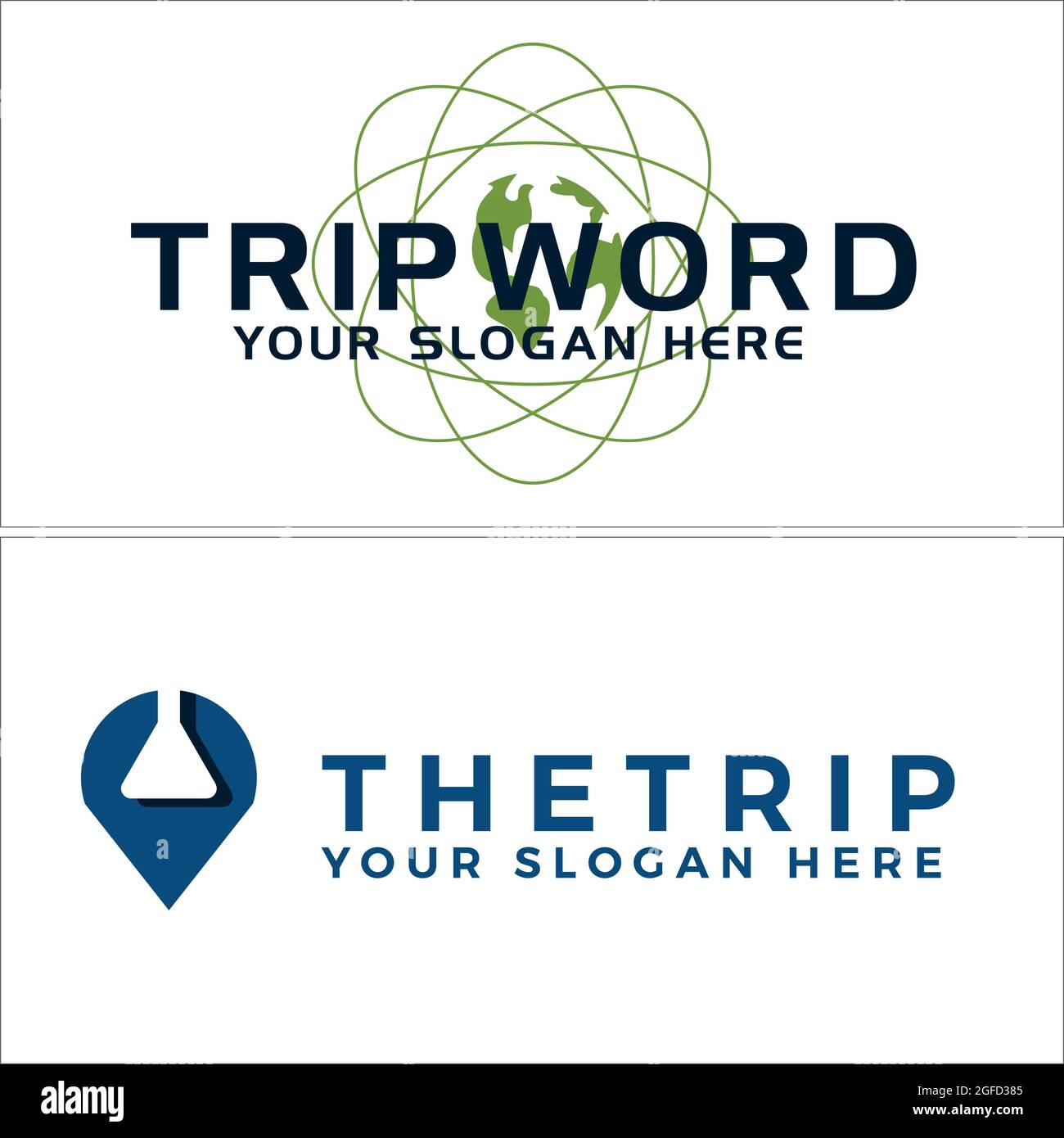 Travel trip hotel business logo design with icon world and pin map ...