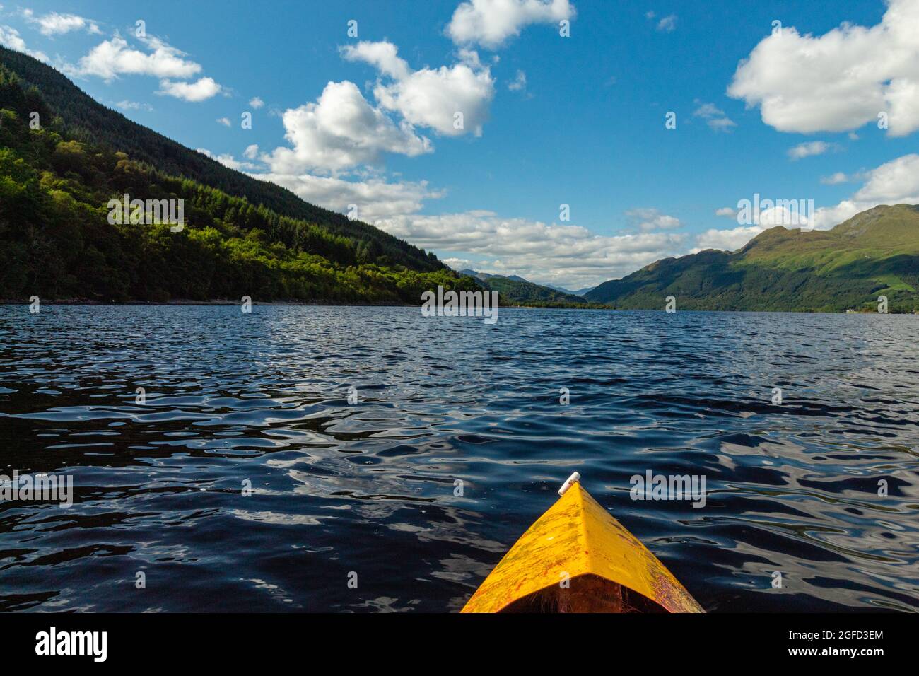 Kayaking on Loch Lomond in Scotland while on vacation Stock Photo - Alamy