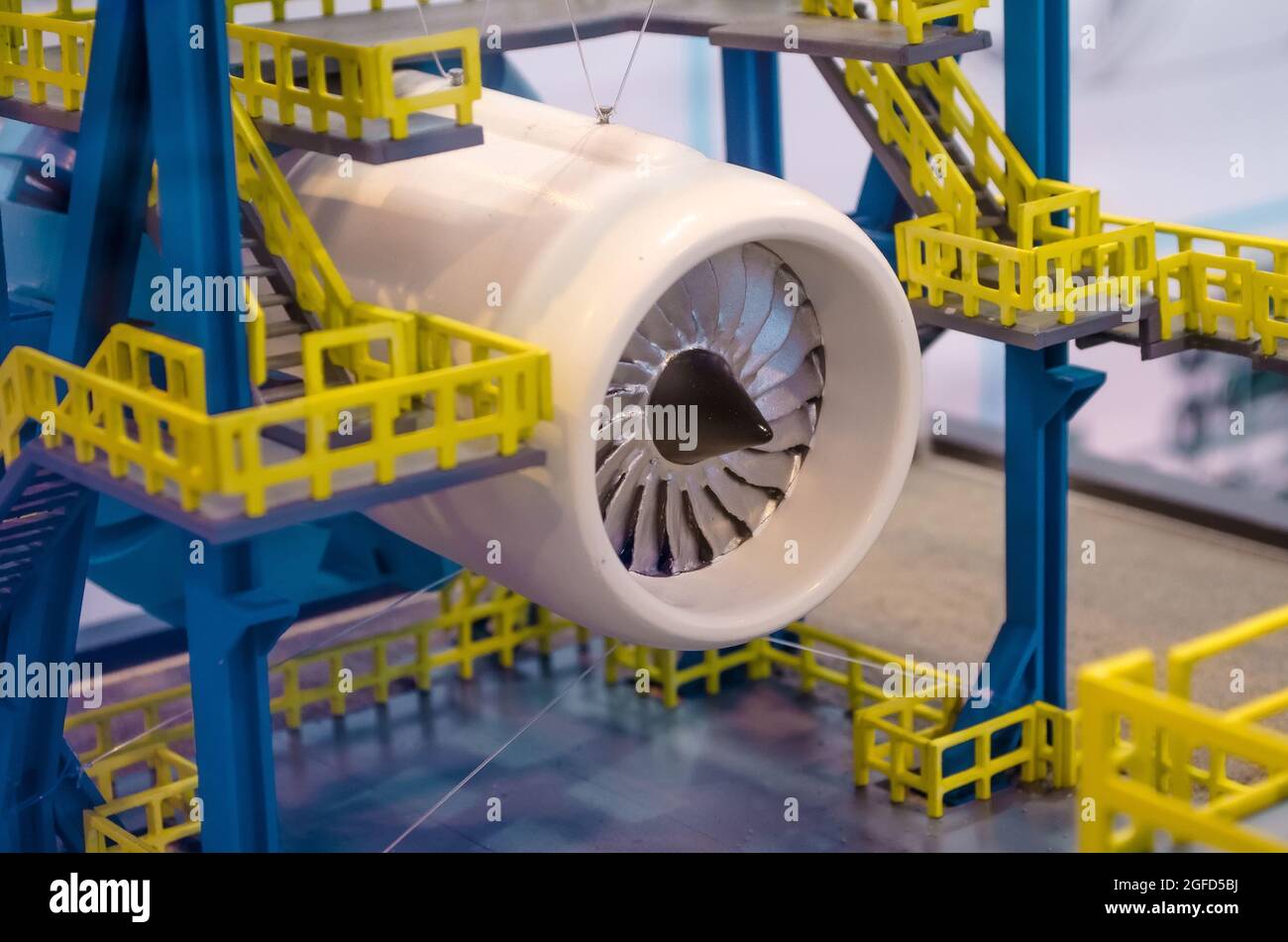Engine layout on the scaffolding in the factory Stock Photo - Alamy