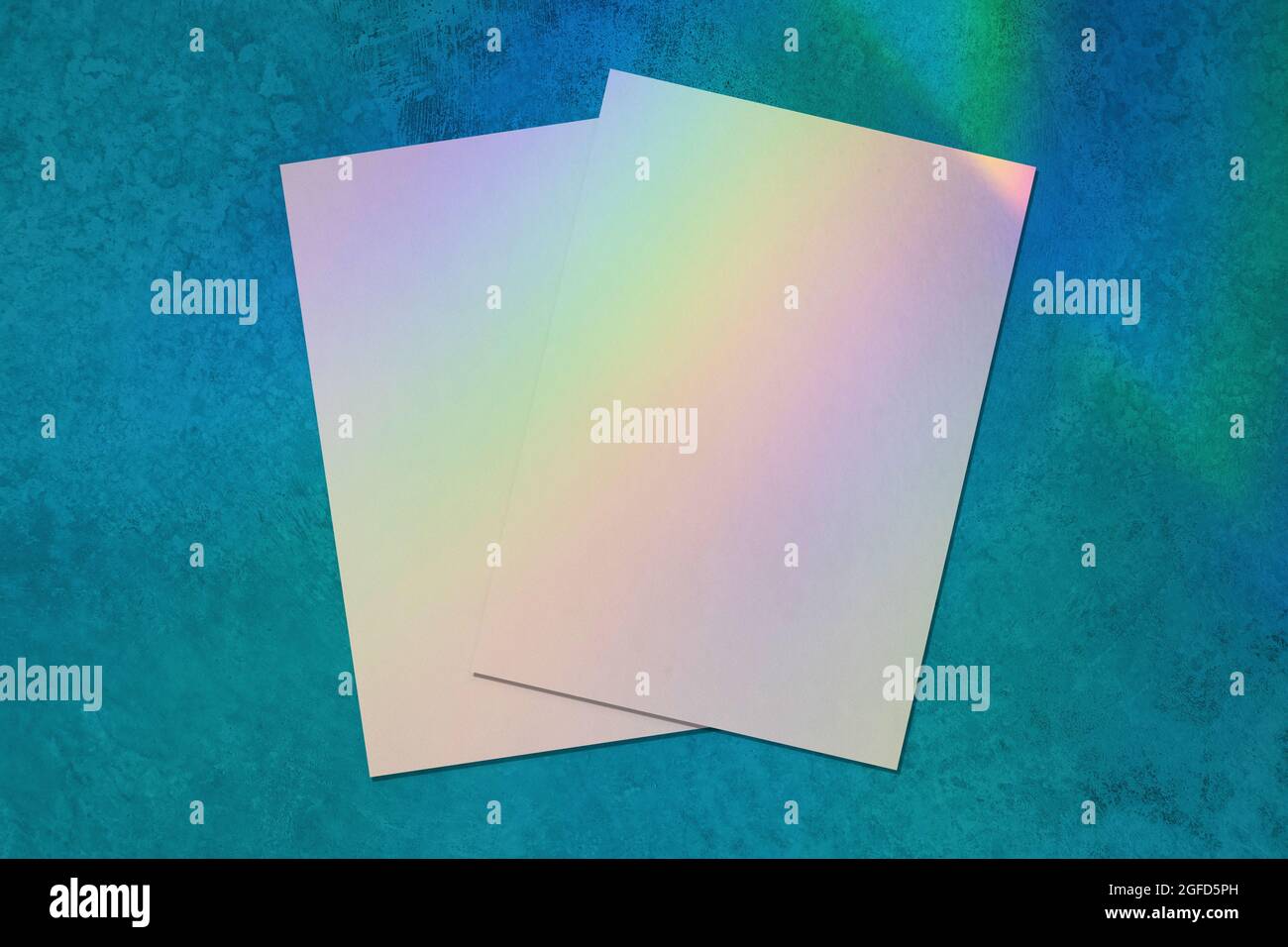 Two empty vertical rectangle poster mockup on blue background Stock ...