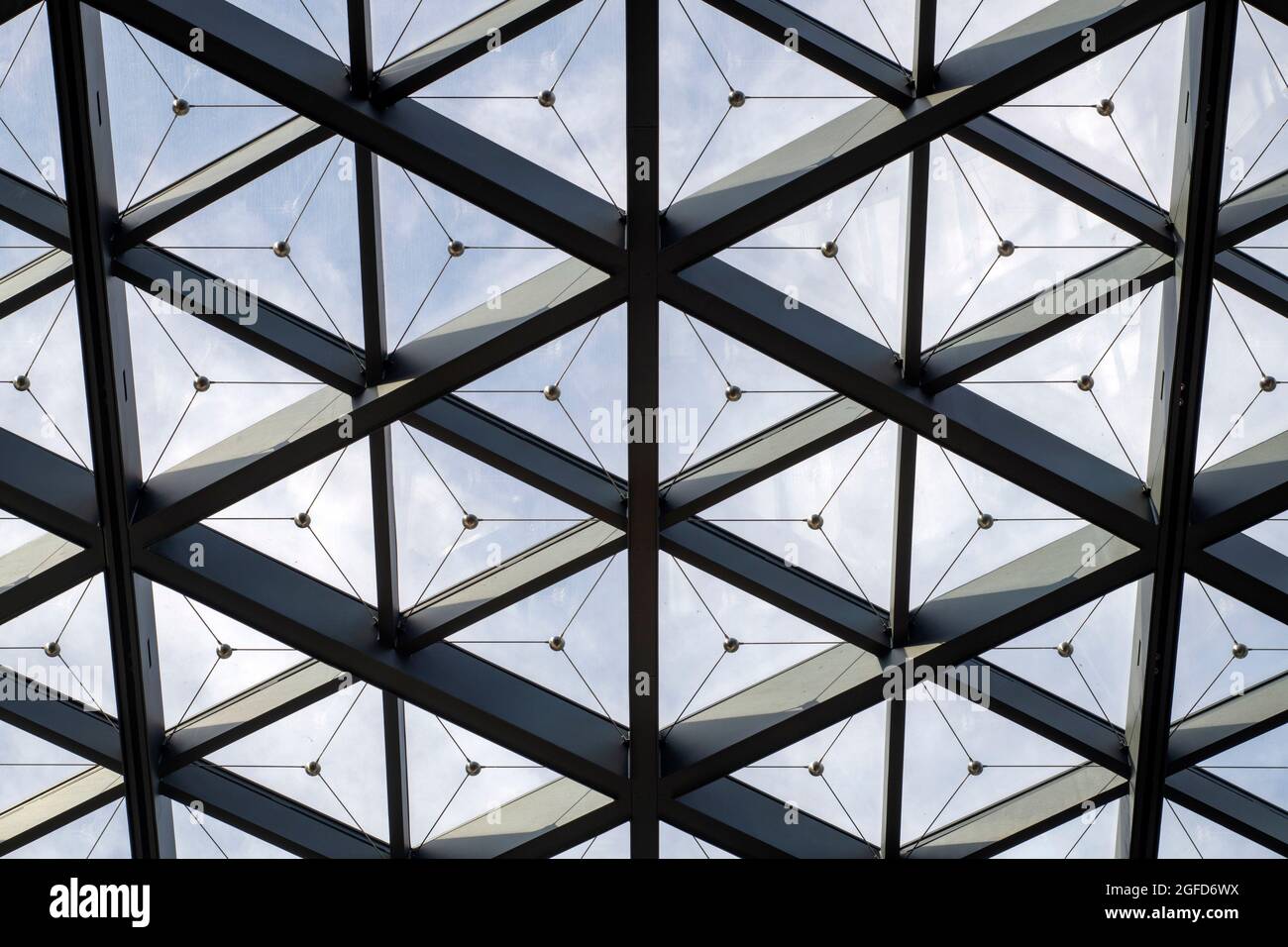 Atrium roof structure. 100 Liverpool Street, London, United Kingdom ...
