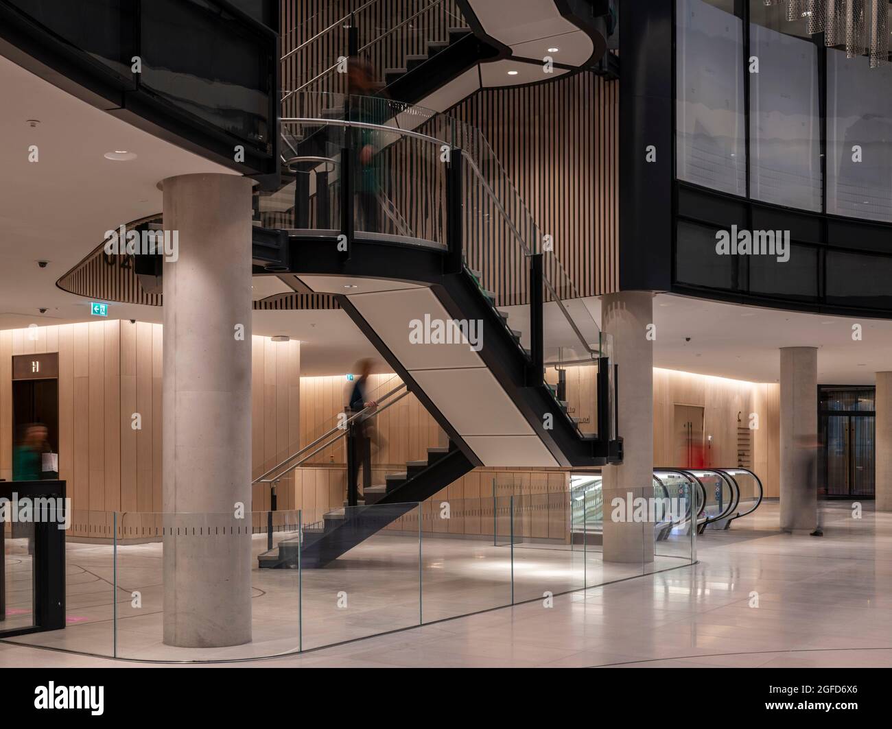 Atrium staircase. 100 Liverpool Street, London, United Kingdom ...