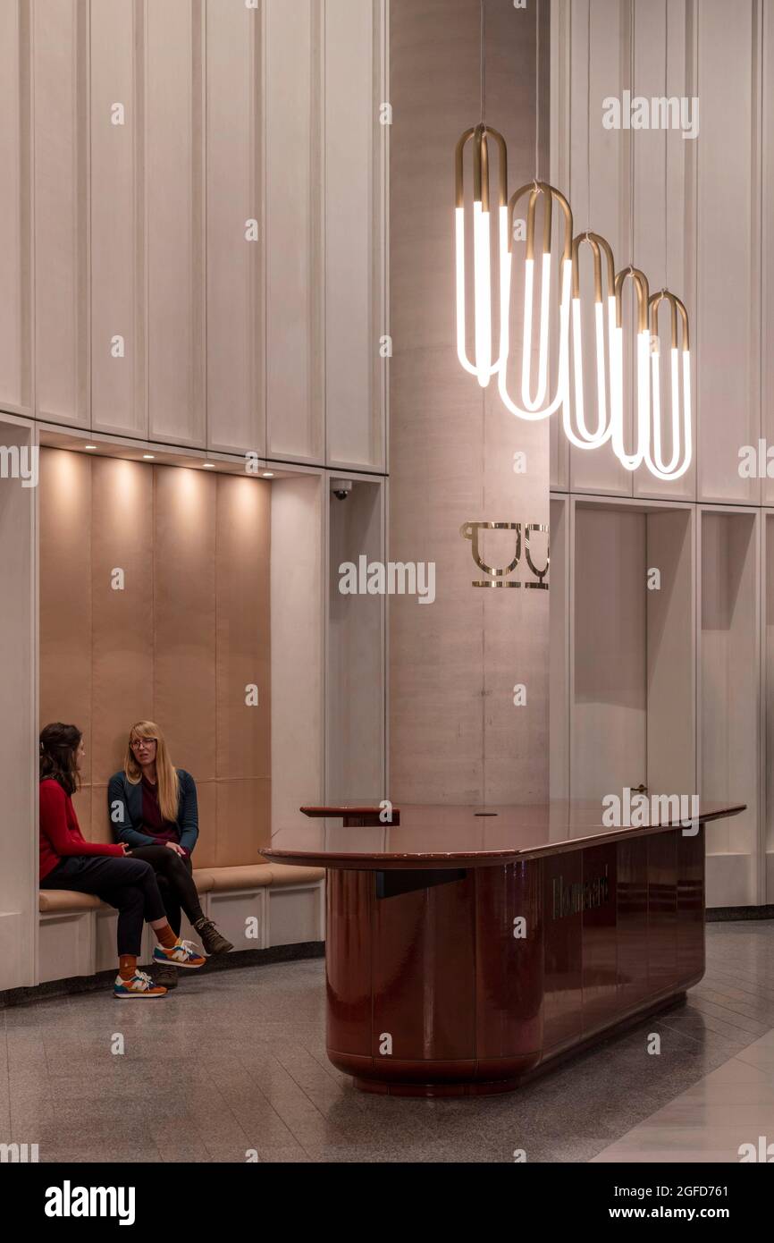 Entrance lobby seating. 100 Liverpool Street, London, United Kingdom ...