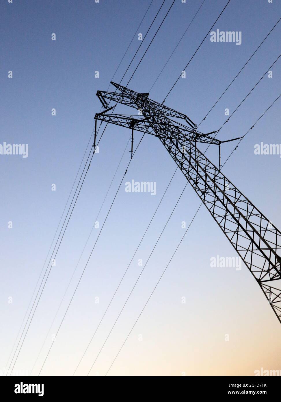 Low angle shot of overhead power line Stock Photo - Alamy