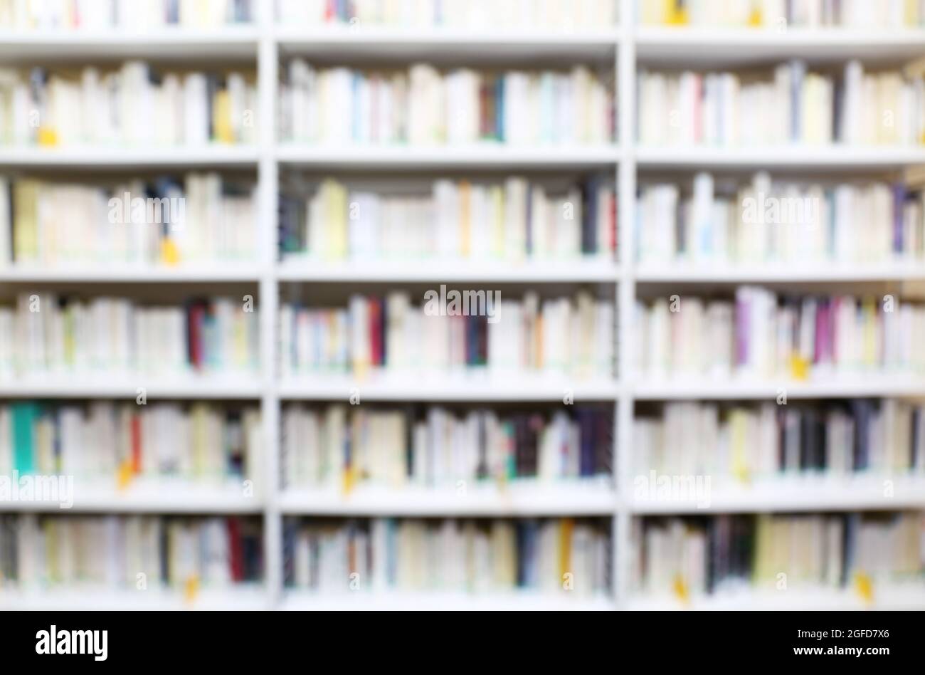 Modern library. Bookshelves full of books Stock Photo - Alamy