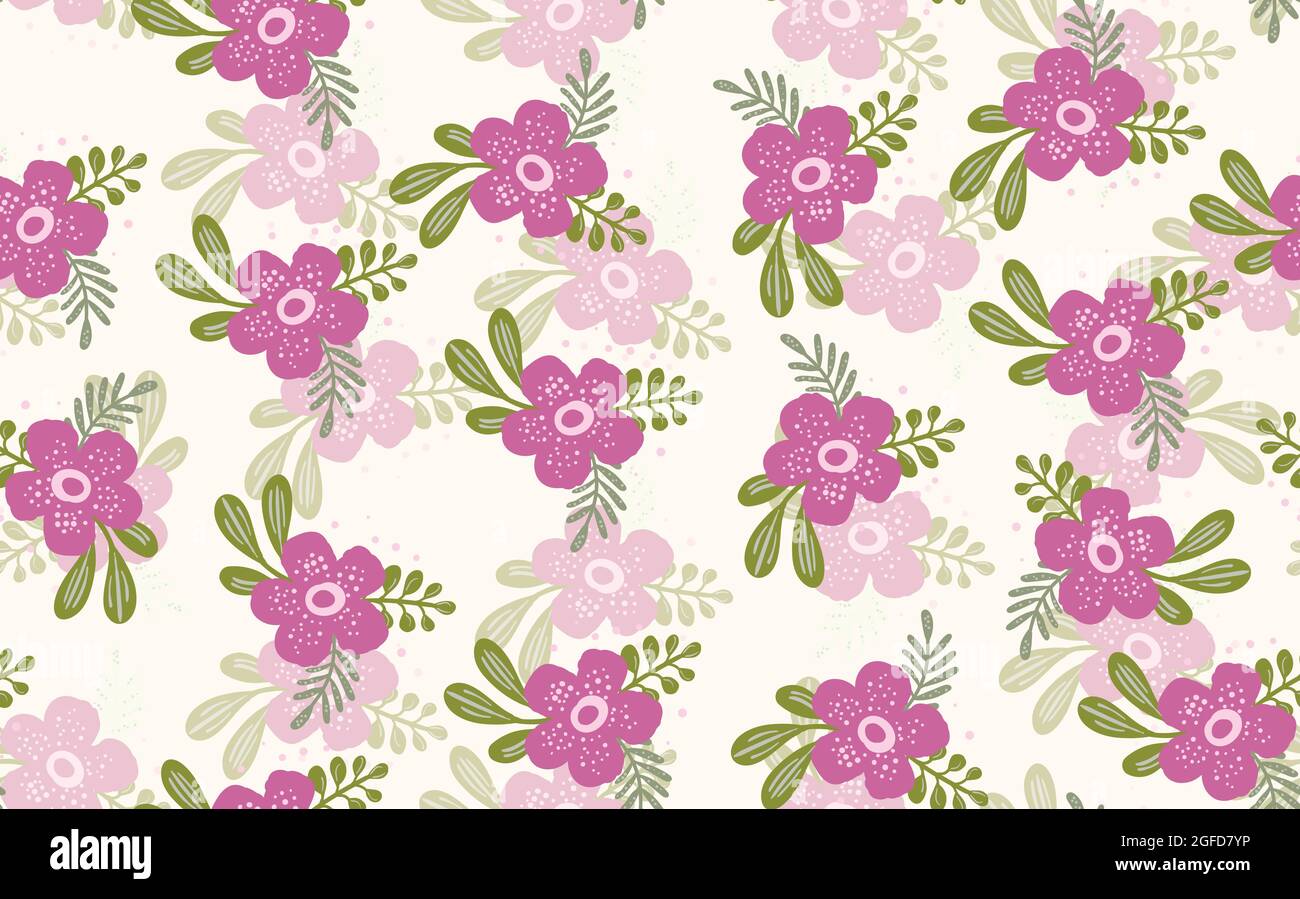 Seamless floral pattern based on traditional folk art ornaments ...