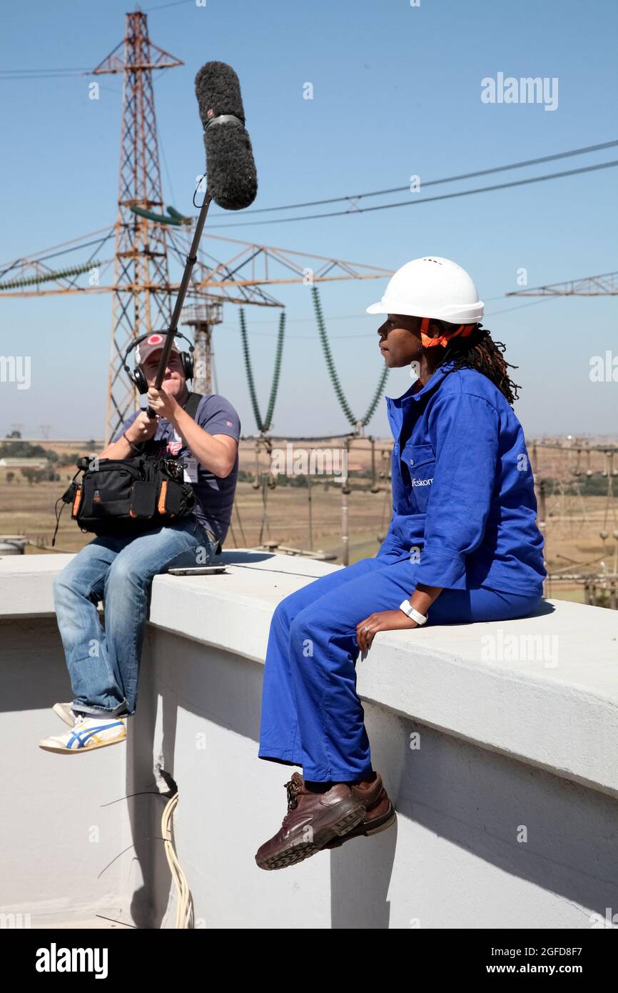 JOHANNESBURG, SOUTH AFRICA - Aug 05, 2021: Behind the scenes filming an ...