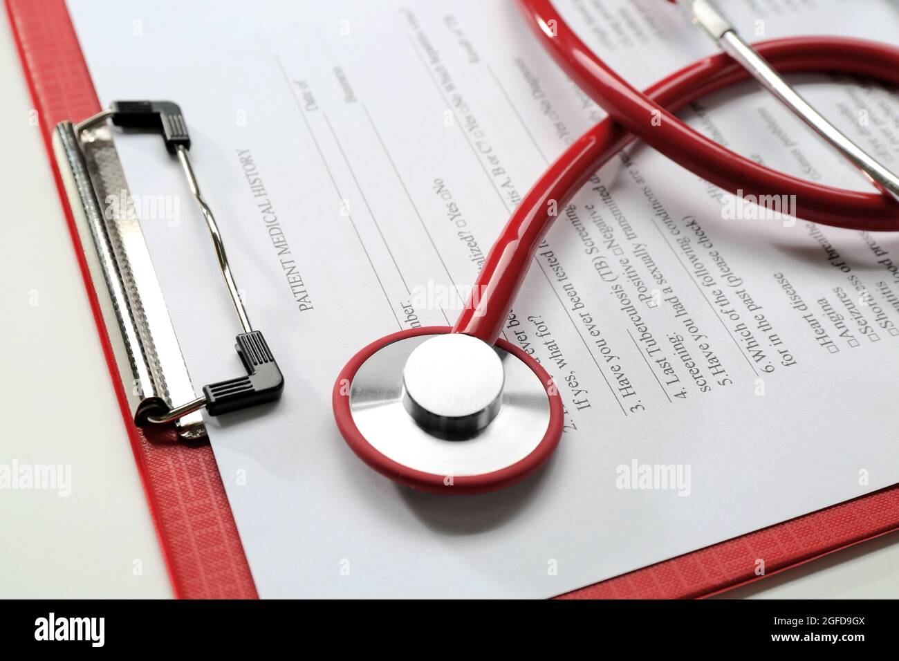 Stethoscope and patient medical history Stock Photo - Alamy