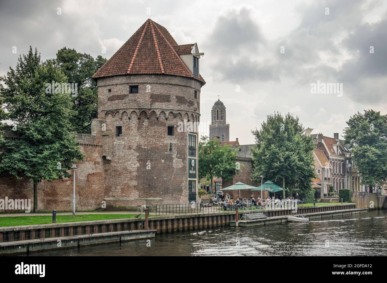 Zwolle, The Netherlands, August 20, 2021: historic tower and parts of ...