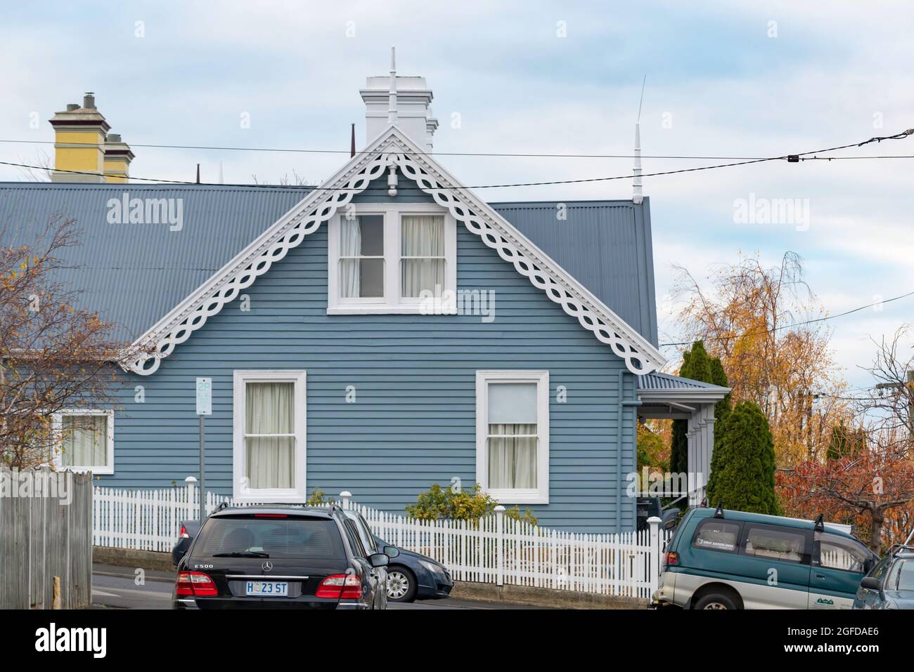 A Mid-Victorian Gothic timber property in the Hobart suburb of Glebe ...