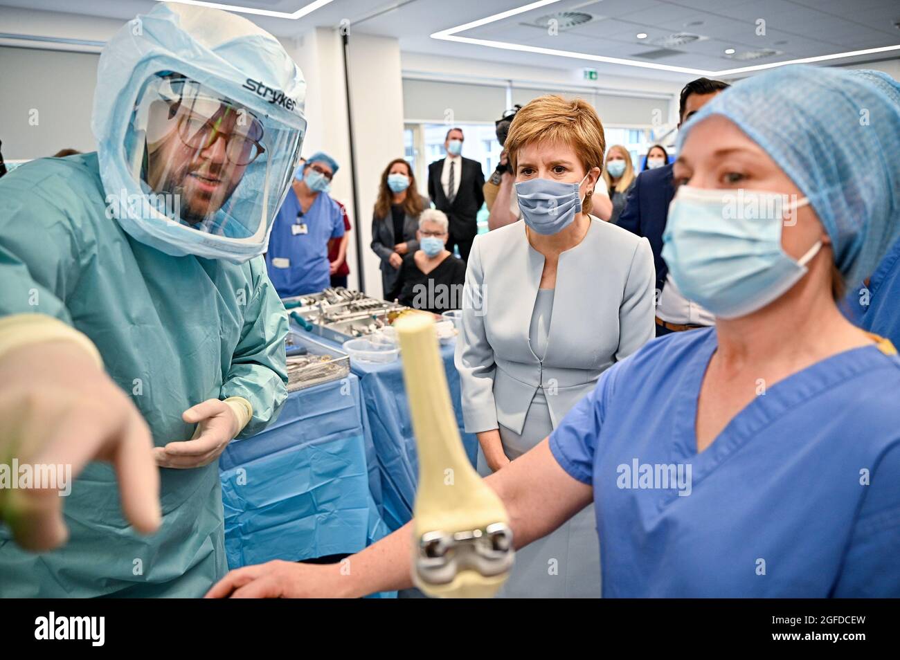 First Minister of Scotland Nicola Sturgeon (centre) during the launch ...