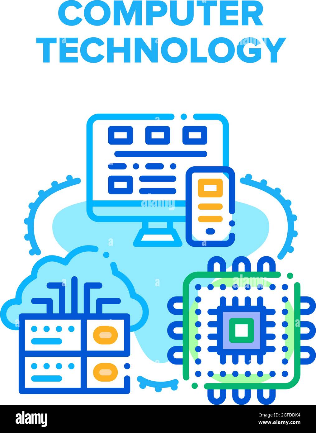 Computer Technology Vector Concept Illustration Stock Vector Image ...