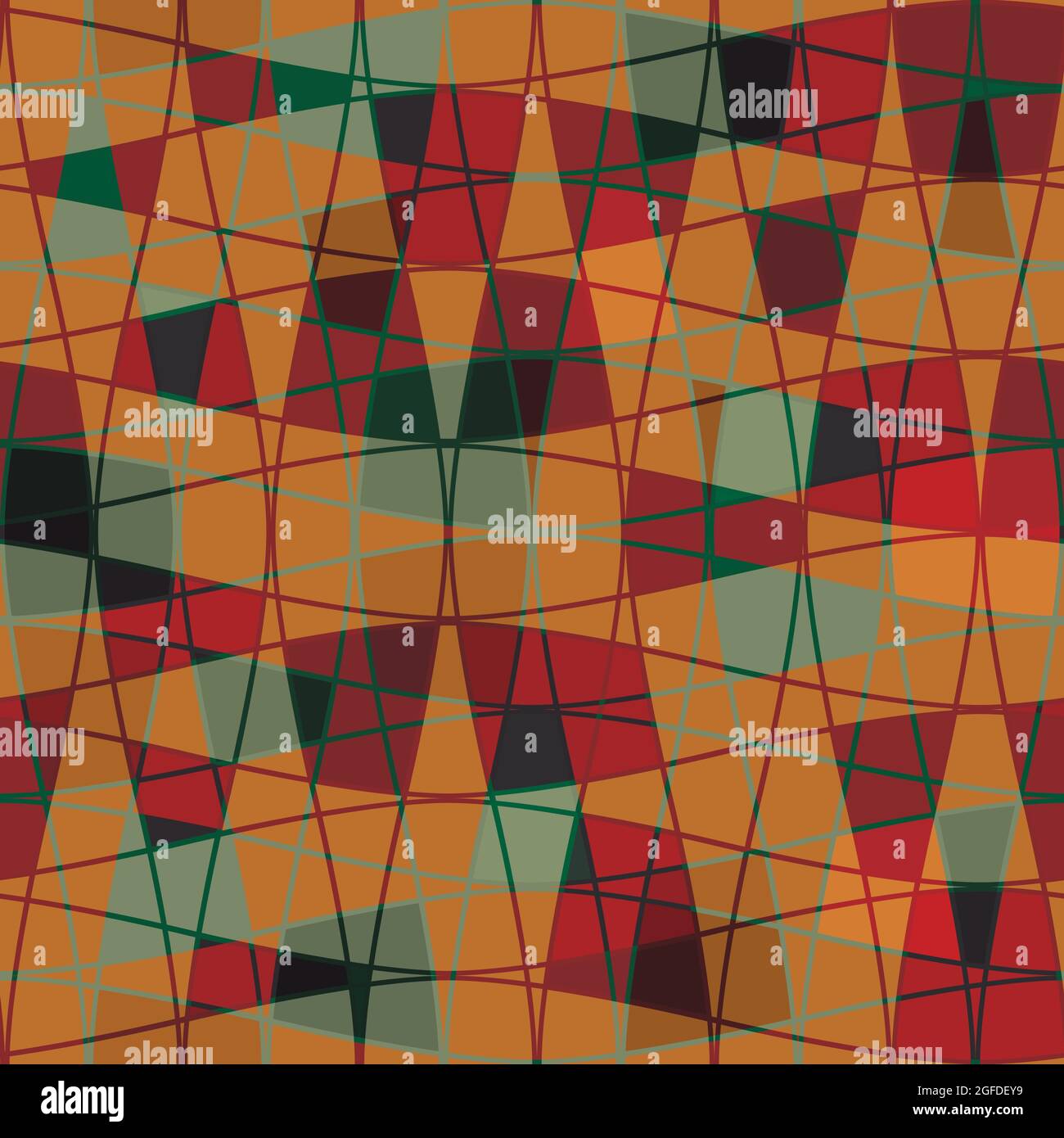 Abstract Mosaic Grid Seamless Vector Pattern Background Modern Bauhaus Style Art Diagonal