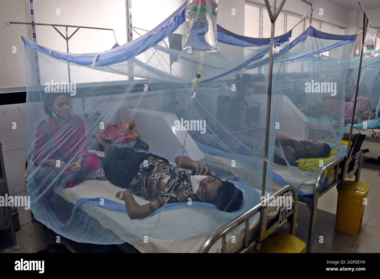 Dhaka, Bangladesh, August 25, 2021: A patient infected with Dengue ...