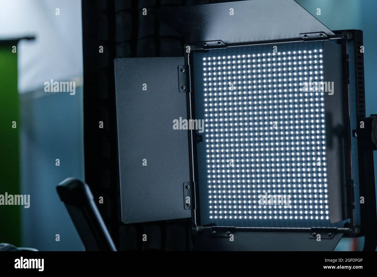 Modern spotlights on metal structure behind stage Stock Photo - Alamy