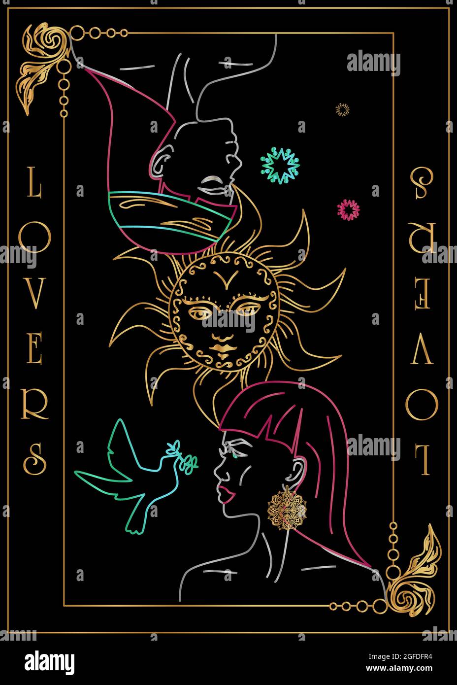 Lovers tarot card Stock Vector Images - Alamy