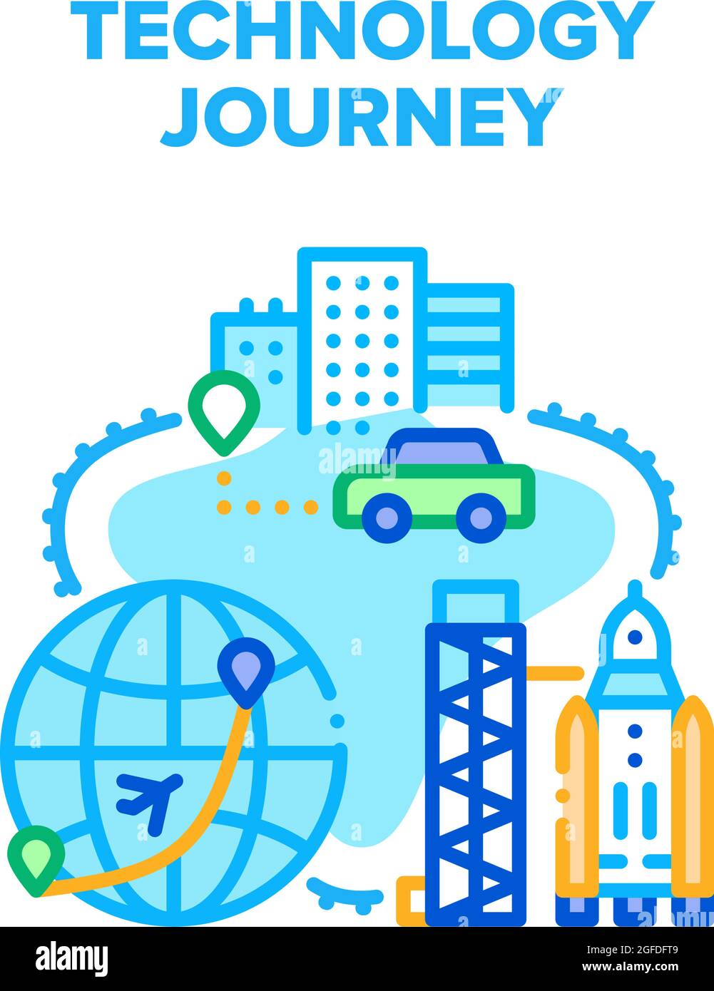 Technology Journey Vector Concept Illustration Stock Vector Image & Art - Alamy