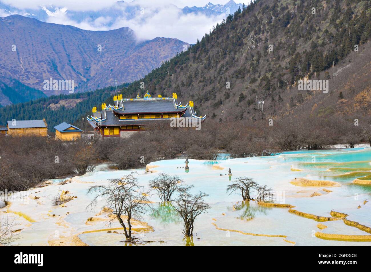 Huanglong national park in Songpan county Sichuan province China Stock ...
