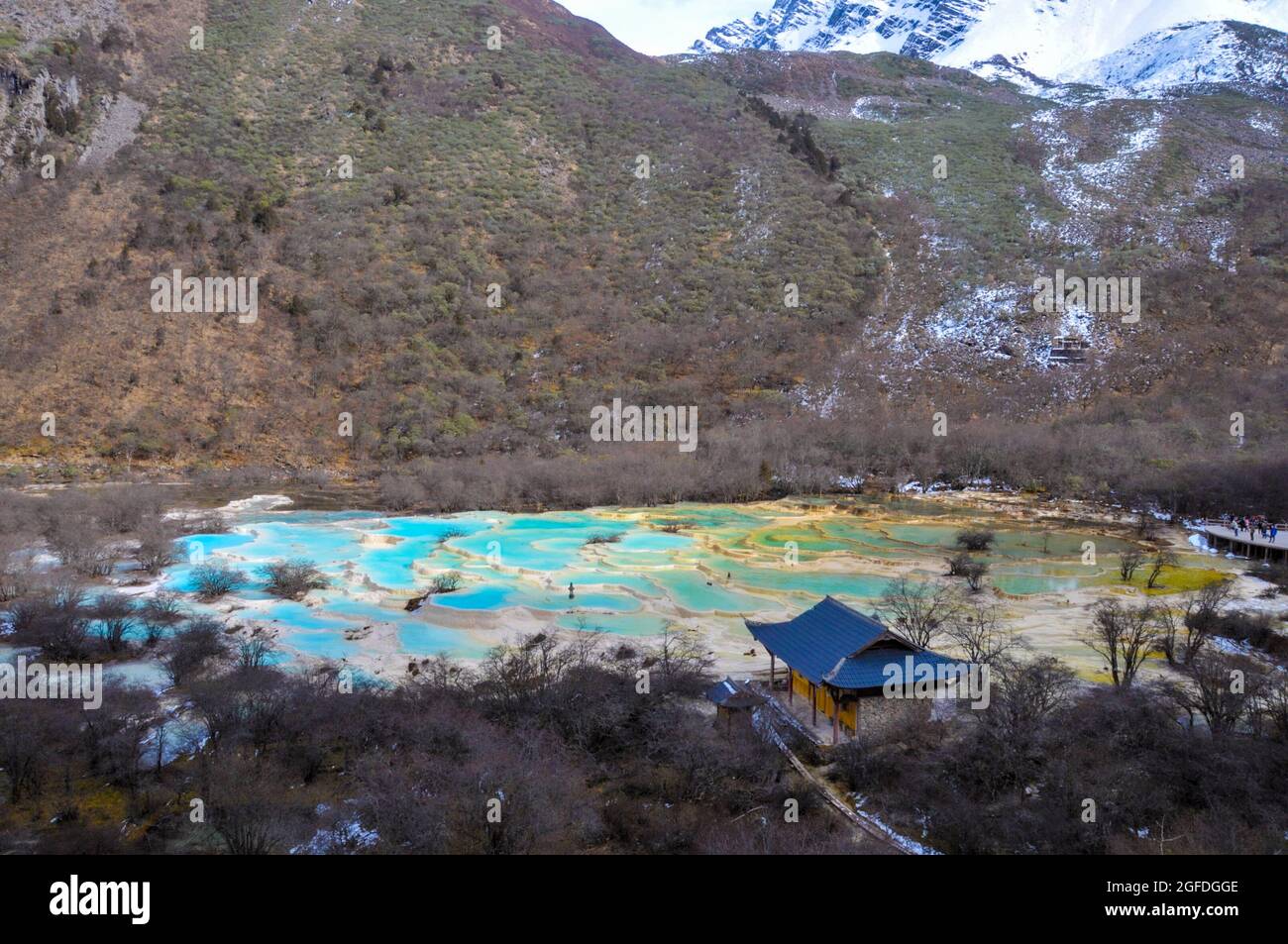 Huanglong national park in Songpan county Sichuan province China Stock ...