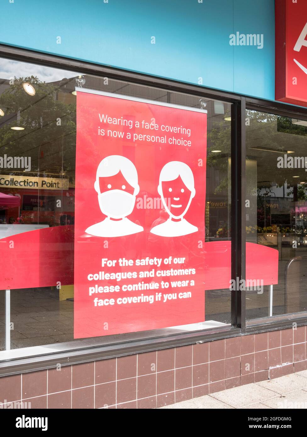 Argos Covid-19 customer warning notice in front shop window. For life ...