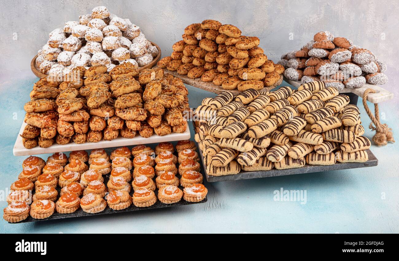 Turkish Cuisine; Crispy fresh biscuits. Cookies are offered for sale at ...