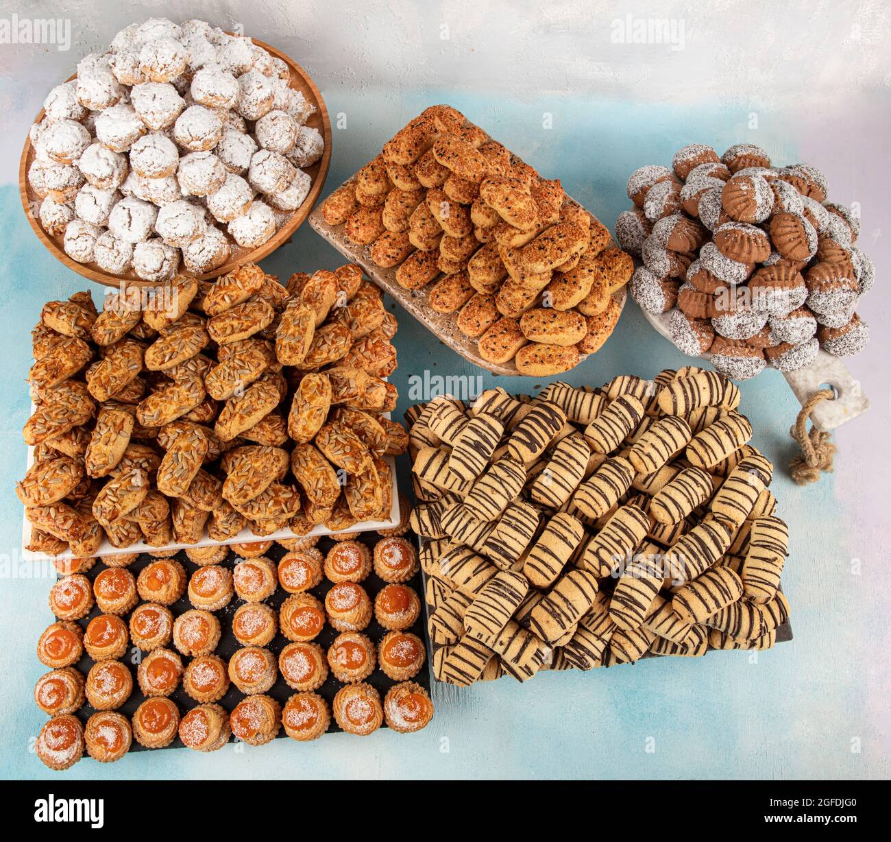 Turkish Cuisine; Crispy fresh biscuits. Cookies are offered for sale at ...