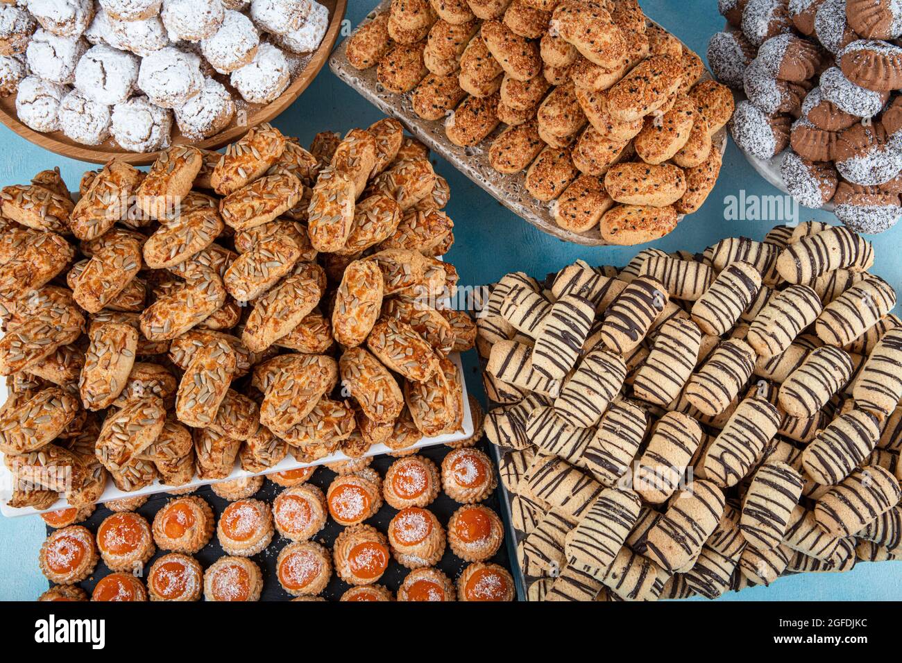 Turkish Cuisine; Crispy fresh biscuits. Cookies are offered for sale at ...