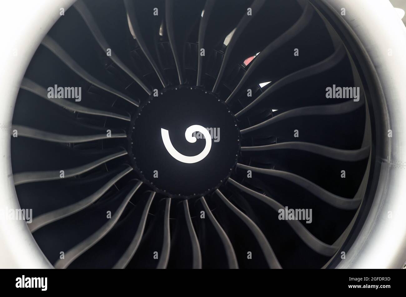 Airplane engine blades passenger airliner close up Stock Photo - Alamy