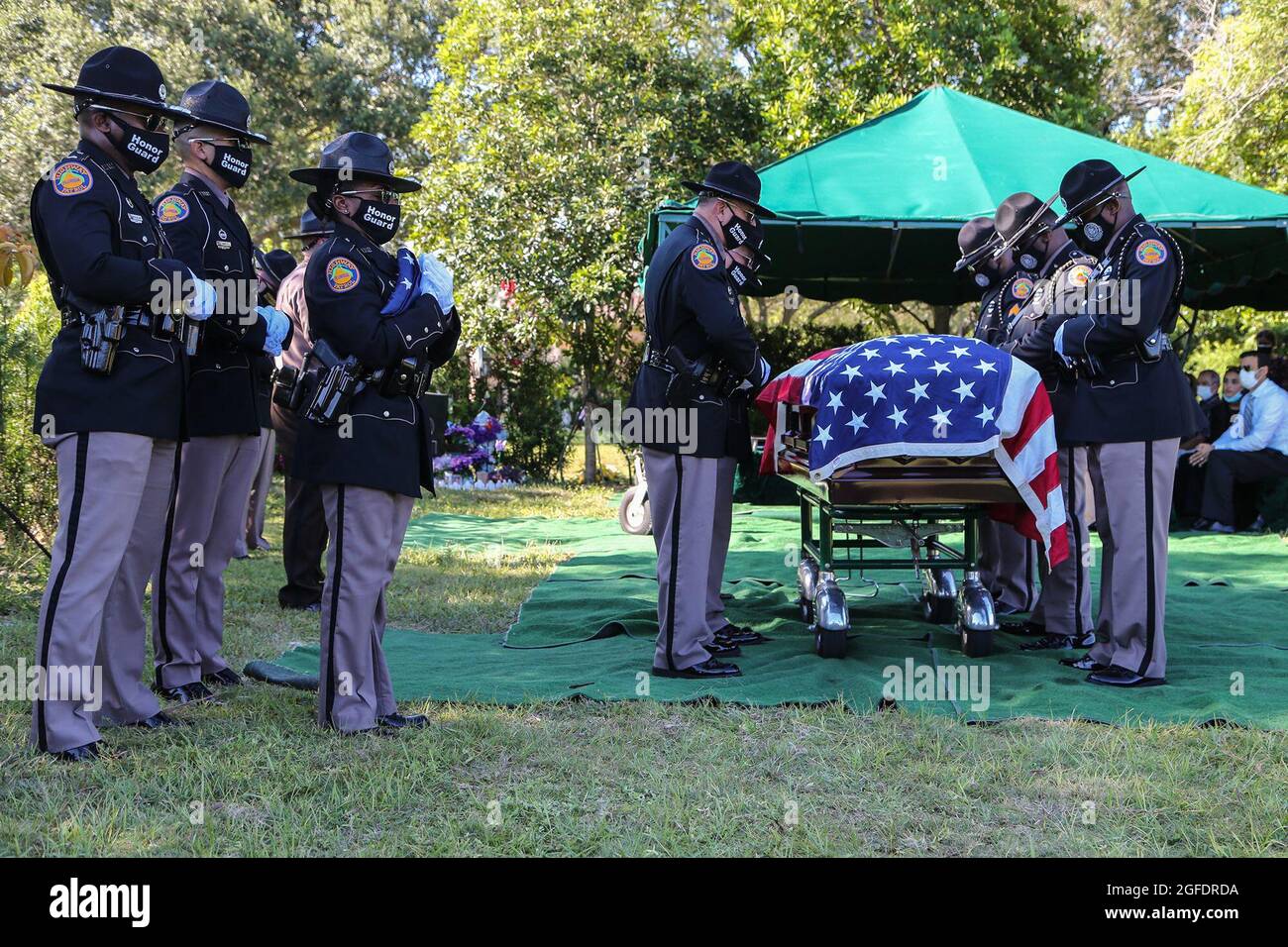 Florida Highway Patrol Honor Guard during reverence at the funeral ...