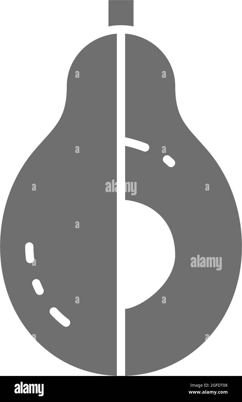 Vector avocado, fresh fruit grey icon. Symbol and sign illustration ...