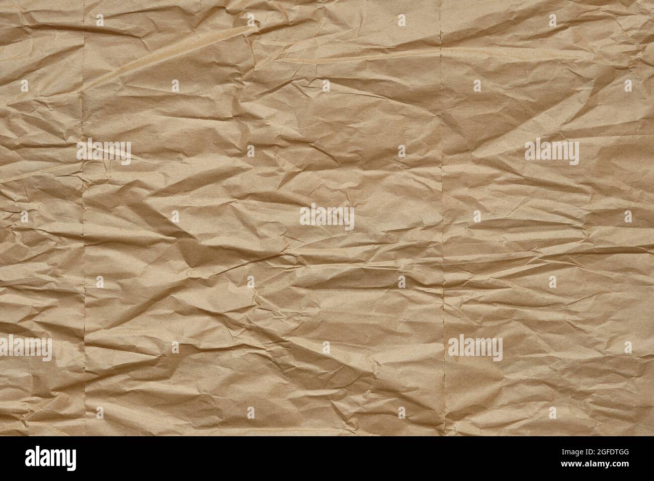 Crumpled Brown Paper Texture Background, Creased Wrapping Paper Stock ...