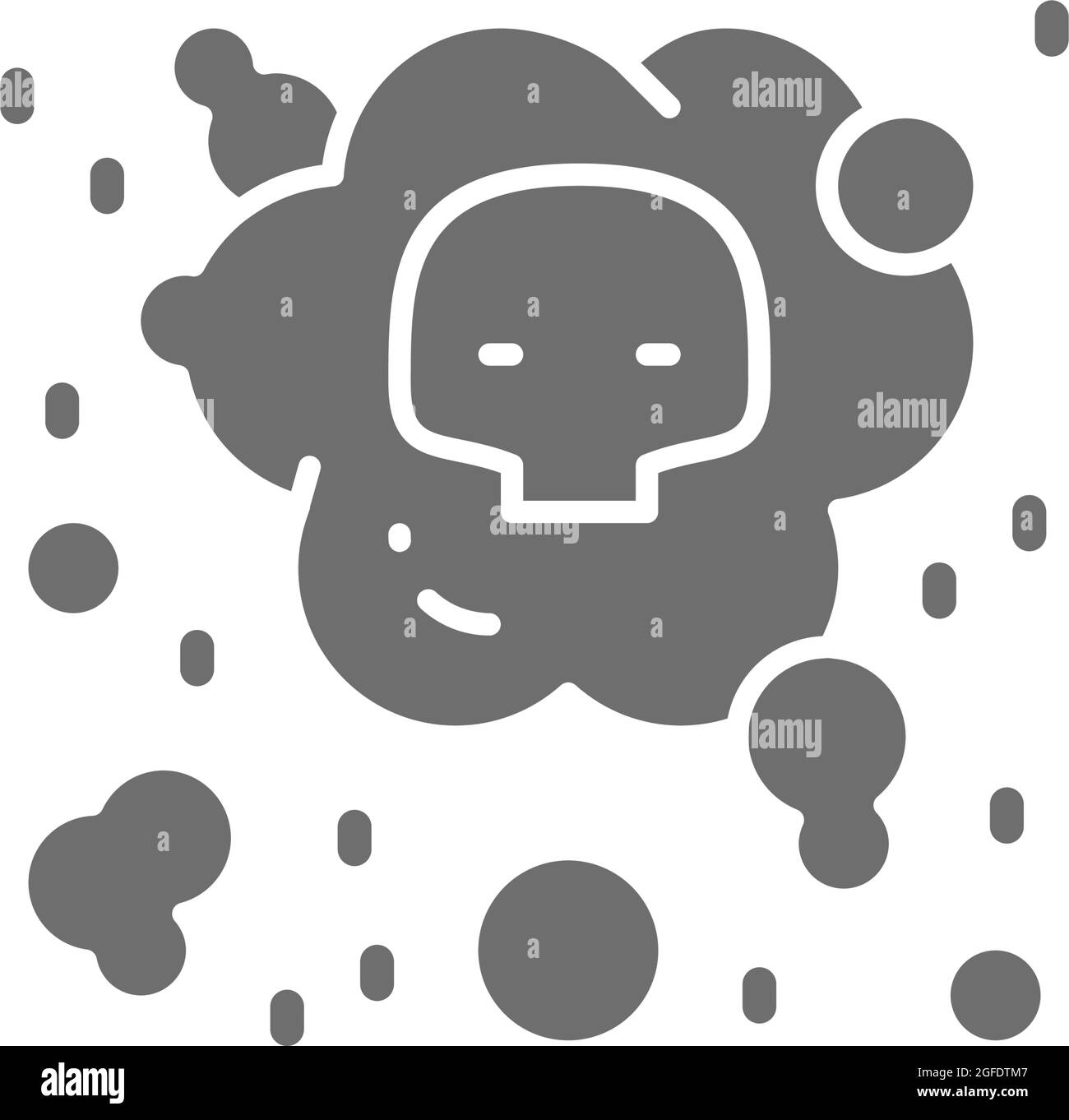 Vector air pollution, industrial smog grey icon Stock Vector Image ...