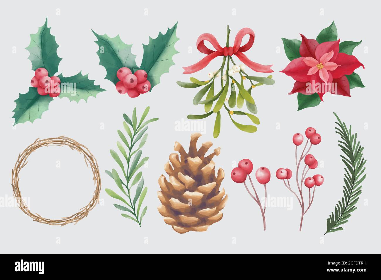 Mistletoe bouquet Stock Vector Images - Alamy