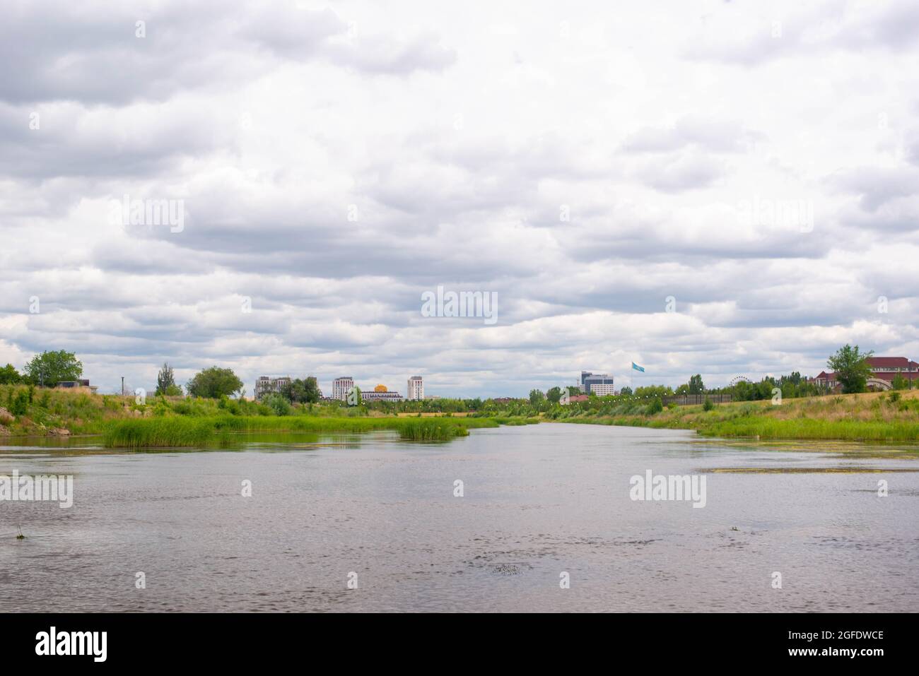the ishim river in kazakhstan is wide Stock Photo - Alamy
